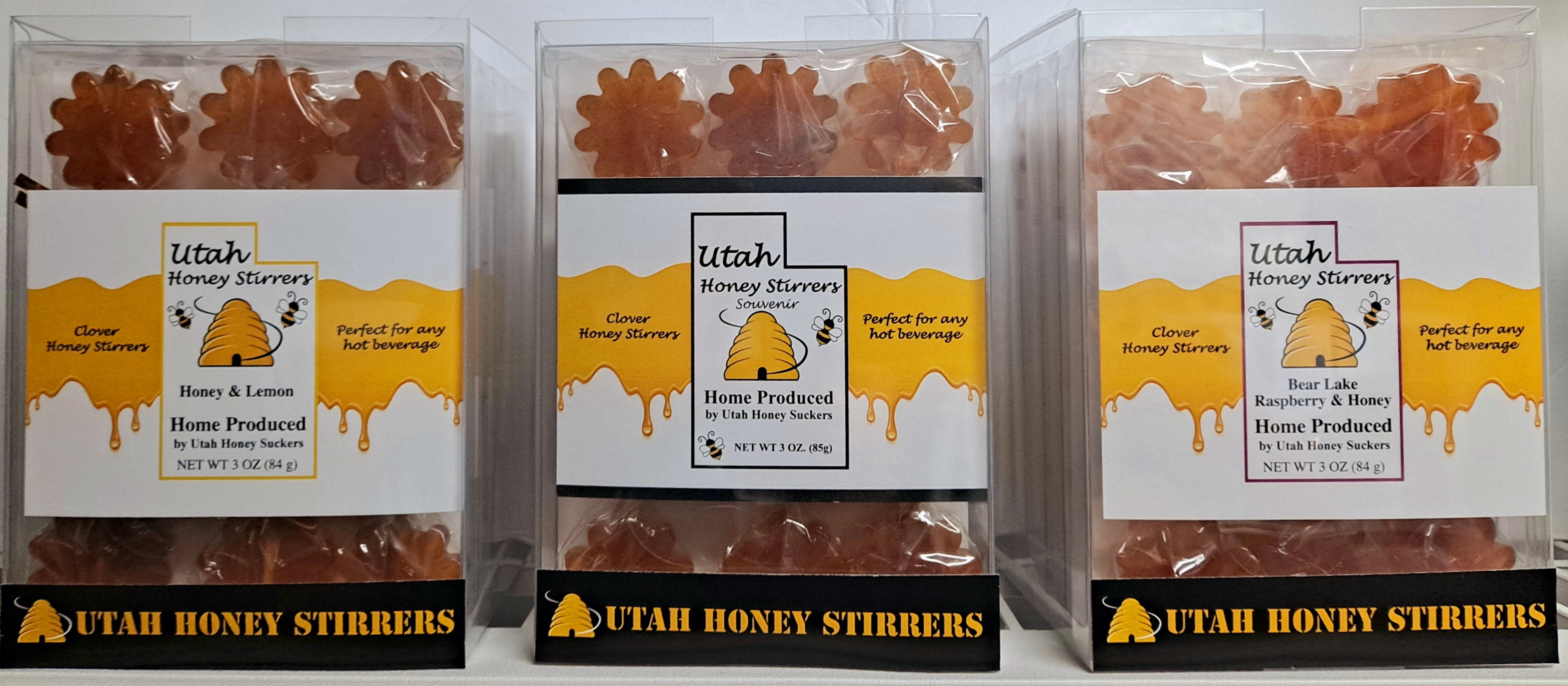 1 Pack Bear Lake Raspberry and Honey Stirrers – Utah Honey Suckers
